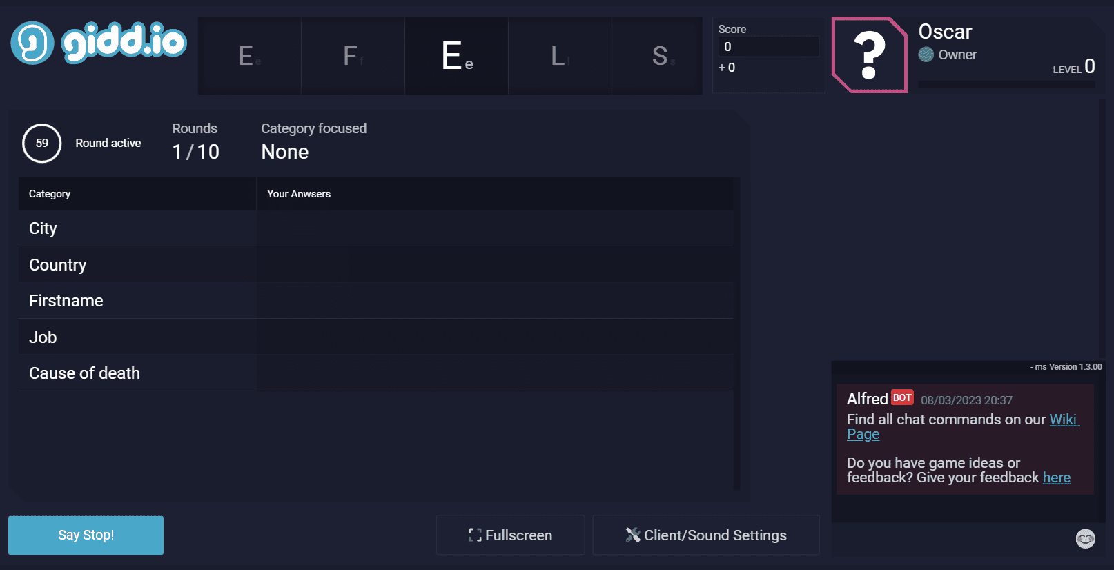 Categories Game Online – Play Categories with friends